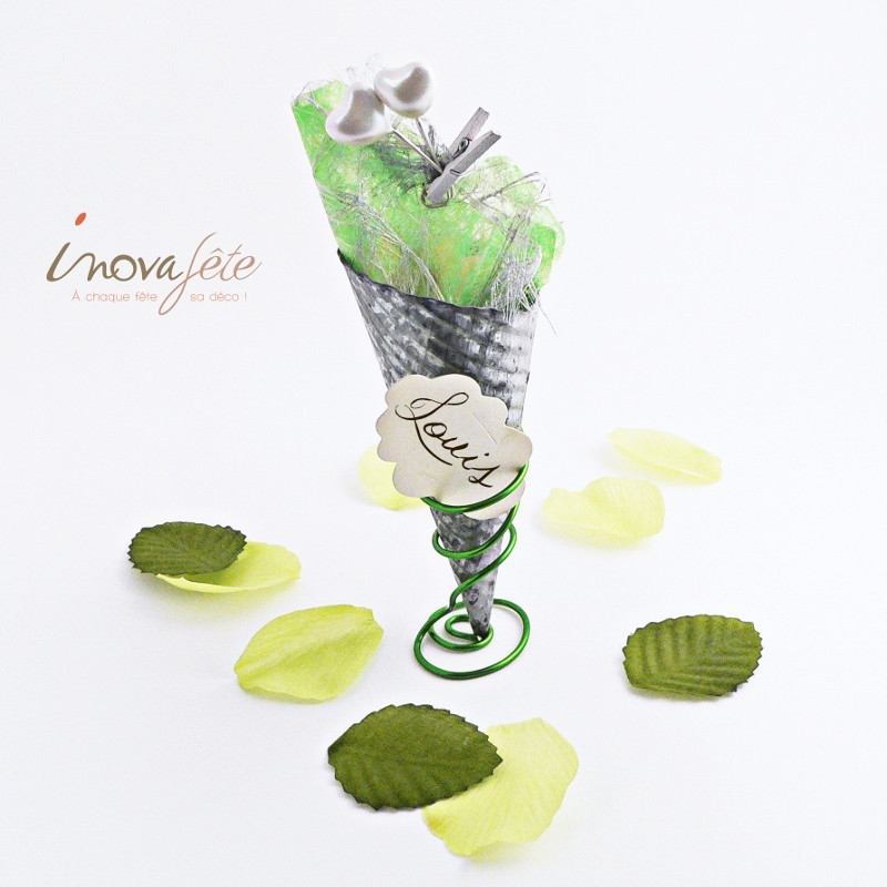 Pétale vert et feuille /100 - Label Fête