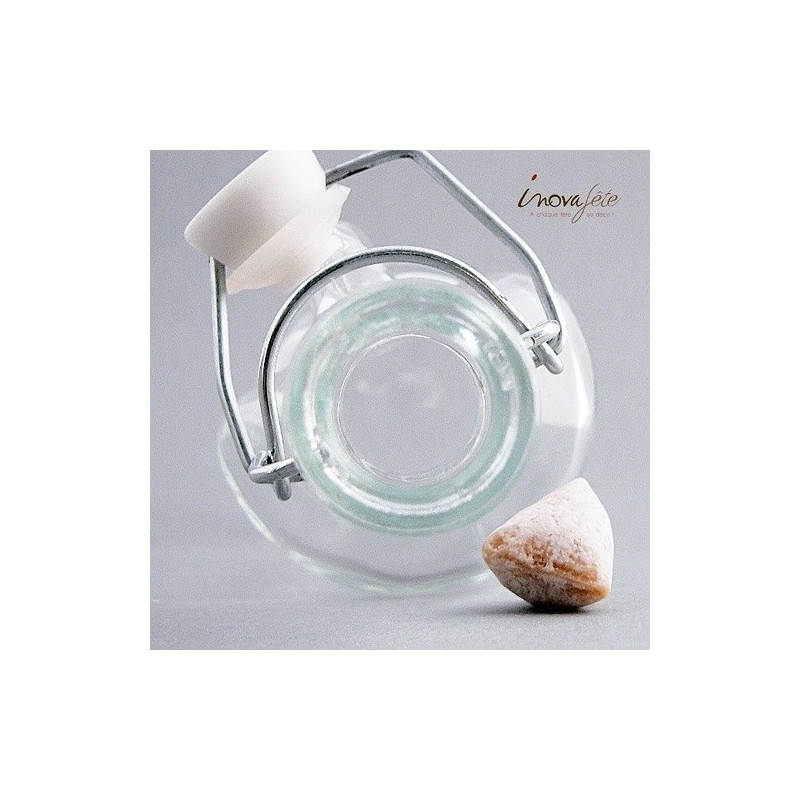 Bouteille transparente à capsule - Label Fête